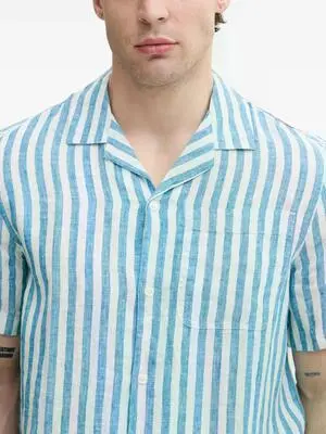 Michael Kors Striped Linen Camp Shirt