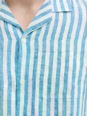 Michael Kors Striped Linen Camp Shirt