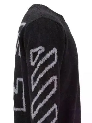 Off-White Diagonal Arrow Fuzzy Crewneck Sweater