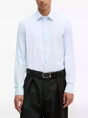 Michael Kors Logo-embroidered Long-sleeve Shirt - Blue