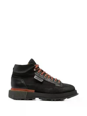 BUTTERO® Logo-debossed Leather Boots - Black