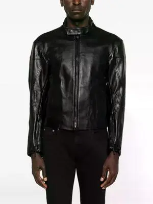 Gucci Web-stripe Leather Jacket