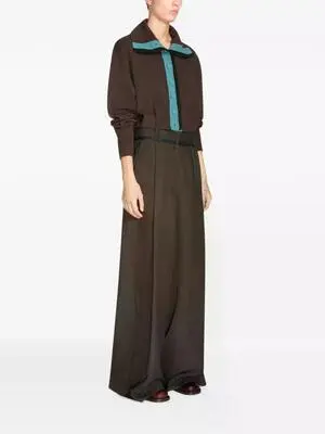 Dries Van Noten Cropped Cashmere Cardigan With High Collar