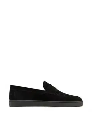 Magnanni Suede Penny Loafers - Black
