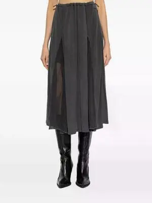DIESEL® Midi Skirt In Ribbed Jersey And Chiffon