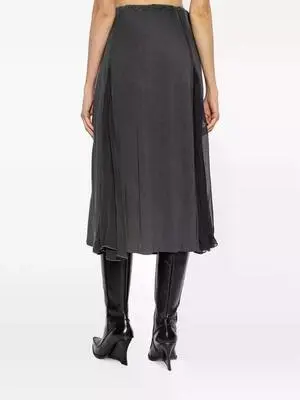 DIESEL® Midi Skirt In Ribbed Jersey And Chiffon