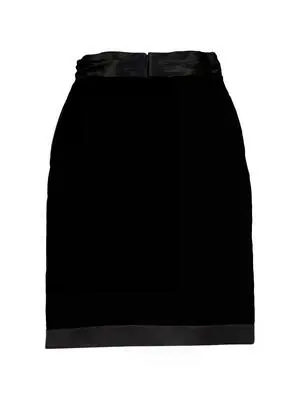 Saint Laurent Velvet Bow Detail Wrap Skirt