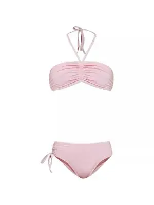 Balmain Ruched Halterneck Bikini - Pink