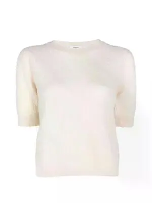 FRAME Gathered Honeycomb-knit Sweater - Neutrals