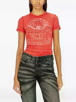 DIESEL® Crystal Embellished Graphic T-shirt