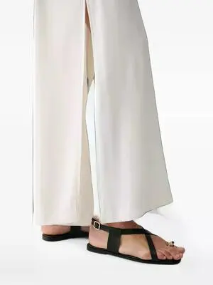 MORGAN Pleated Side-slit Palazzo Pants
