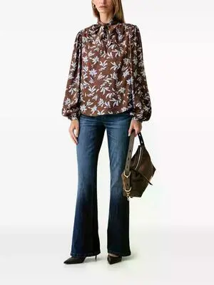 FRACOMINA Floral-print Pussy-bow Blouse
