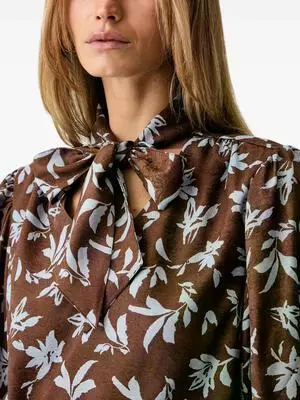 FRACOMINA Floral-print Pussy-bow Blouse