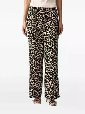 MORGAN Leopard Print Wide-leg Trousers