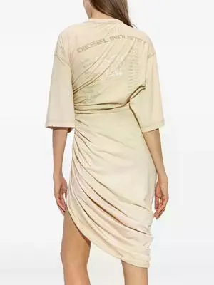 DIESEL® D-virta Ruched Logo-print Dress