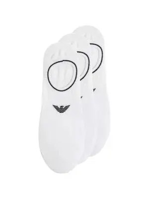 Emporio Armani Logo-print Invisible Socks - White