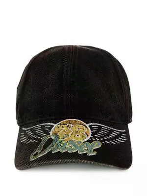 DIESEL® Logo Print Baseball Cap - Black