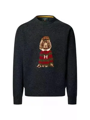 HACKETT LONDON Harry Graphic Crew-neck Knit - Grey