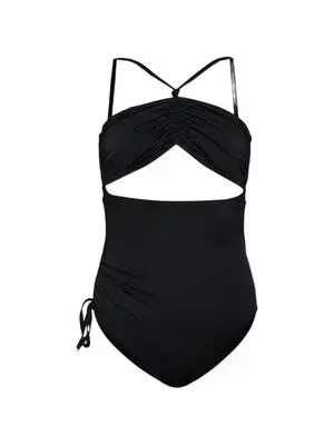 Balmain Cut-out Ruched One-piece Swimsuit