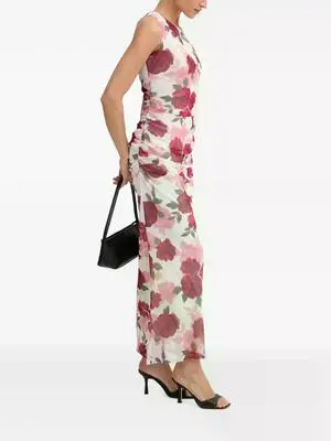 MORGAN Rilbo Floral-print Asymmetric Neck Maxi Dress