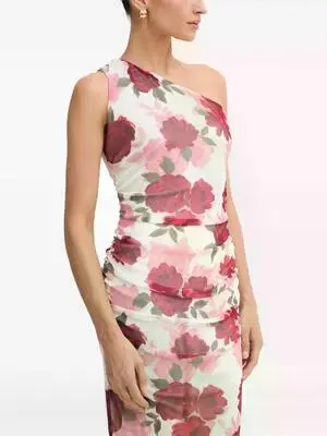 MORGAN Rilbo Floral-print Asymmetric Neck Maxi Dress