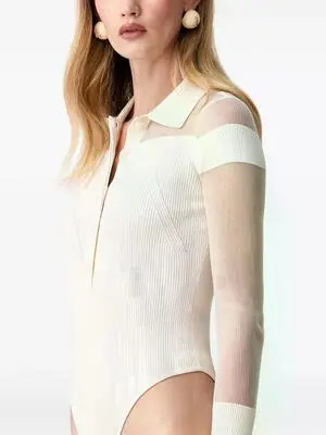Patrizia Pepe Sheer-panel Knitted Bodysuit