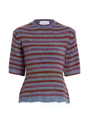 Proenza Schouler White Label Striped Crew Neck Sweater