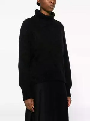 SUSANNE BOMMER Turtleneck Raglan-sleeve Sweater - Black