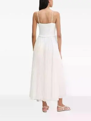 MORGAN Guipure Lace Pleated Midi Dress
