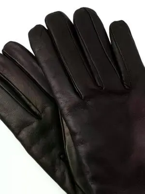 Moschino Logo-embroidered Leather Gloves