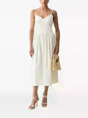 MORGAN Smocked Tie-back Midi Dress