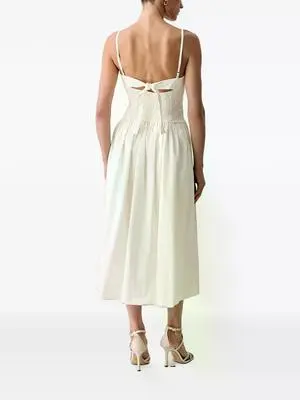 MORGAN Smocked Tie-back Midi Dress