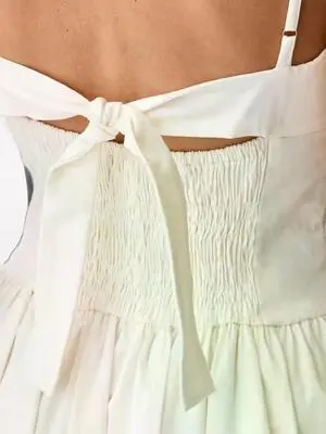 MORGAN Smocked Tie-back Midi Dress