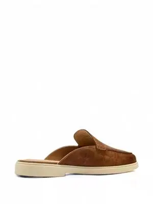 Magnanni Sofia Crocodile-effect Suede Loafers