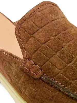Magnanni Sofia Crocodile-effect Suede Loafers