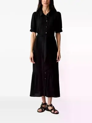 MORGAN Belted Tiered Midi Dress