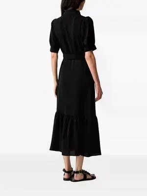 MORGAN Belted Tiered Midi Dress