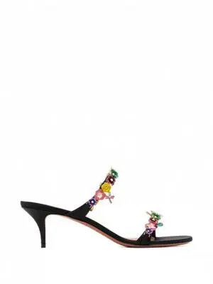 AMINA MUADDI Amina Muaddi Vittoria Floral-Embellished Sandals