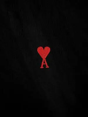AMI Paris Cotton Hoodie With De Coeur Embroidery