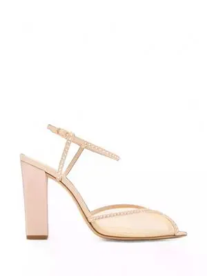 ANDREA WAZEN Katy Crystal-embellished Mesh Sandals