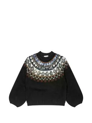 Munthe Vaffie Sequin-embellished Crew Neck Sweater - Black