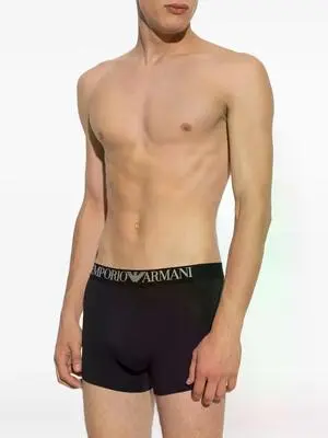 Emporio Armani Logo-waistband Boxers - Black