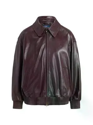 Polo Ralph Lauren Leather Bubble Zip Jacket