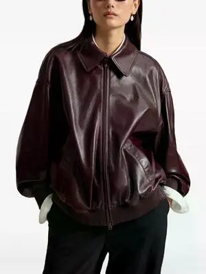 Polo Ralph Lauren Leather Bubble Zip Jacket