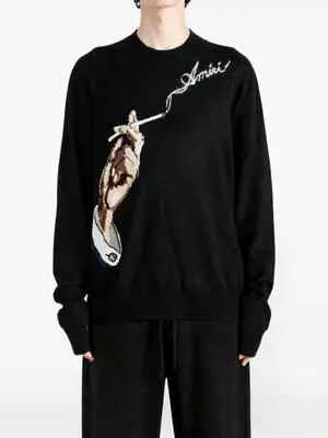 Amiri Intarsia-knit Logo-embroidered Sweater