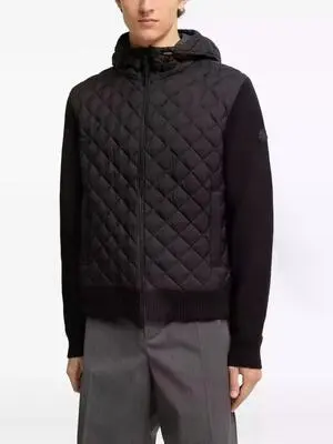 Moncler Quilted Drawstring-hood Zip-up Sweater