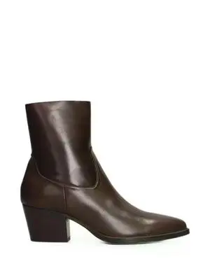JULIE DEE Pointed-toe Leather Ankle Boots