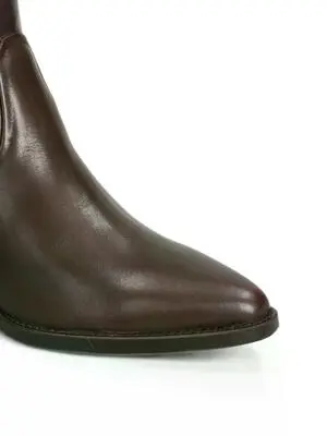 JULIE DEE Pointed-toe Leather Ankle Boots