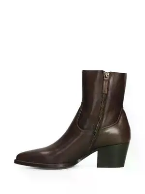 JULIE DEE Pointed-toe Leather Ankle Boots