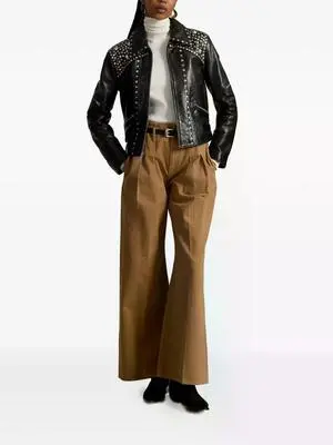 Polo Ralph Lauren Studded Leather Biker Jacket